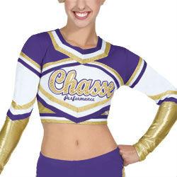 China Customized Sexy Cheerleading Wear Tops with Medalist Metallic Crop for sale