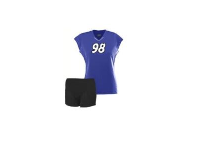 China Custom Blue Short Sleeve Sublimated Volleyball Uniforms for Boys / Girls for sale