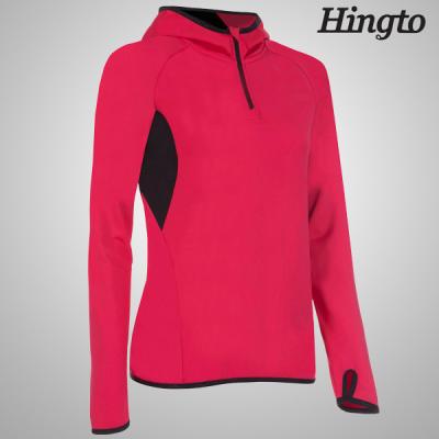 China OEM ODM Red , Black windproof hooded sweatshirt for Womens / Ladies for sale