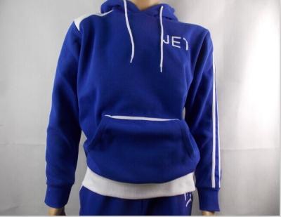 China Long Sleeve heavyweight 100 Cotton Hooded  Sweatshirts for Men , Blue for sale