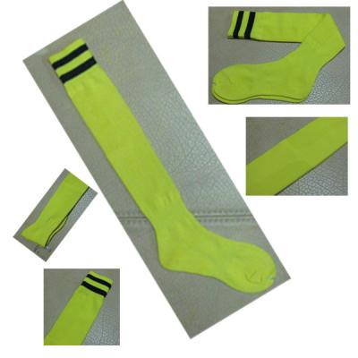China Black Athletic 100 Cotton Childrens Football Socks Knee High Sport Socks for sale