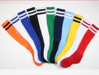 China Youth Striped Tube Socks Custom Sports Socks , Purple / Red / Yellow / Orange for sale