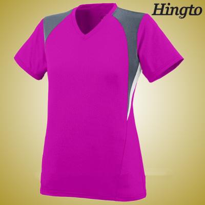 China Light Weight Girls Rose Soccer Team Wear Short Sleeve Football Jerseys for sale
