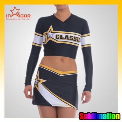 China Polyester Long Sleeves Cheerleading Wear Adult Cheerleader Costumes for sale