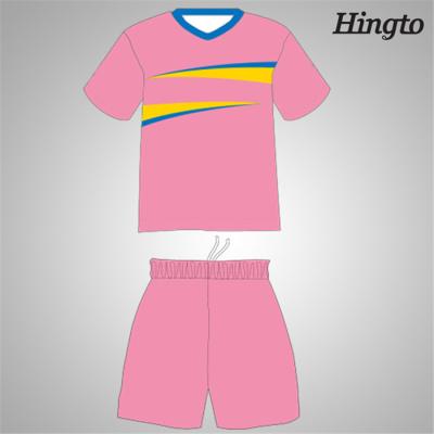 China Personalized Pink Womens Soccer Team Wear Cotton Football Jerseys for sale