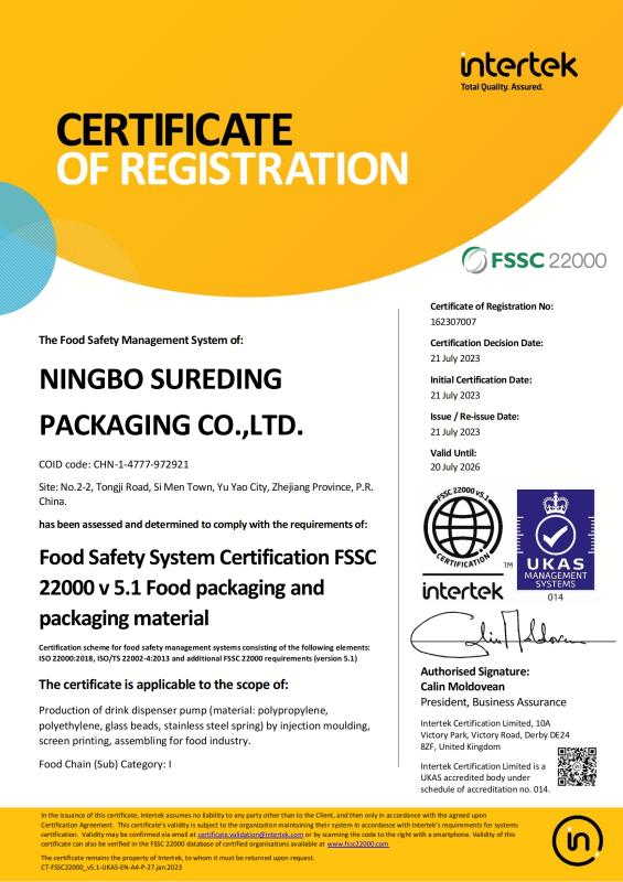 FSSC 22000v5.1 - Ningbo Meichang Packaging Technology Co., Ltd.