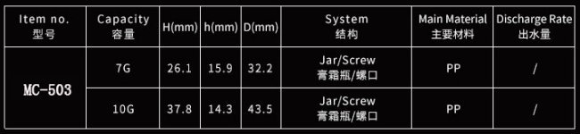 7g 10g PP cream skin care product packaging with round shape and PP material