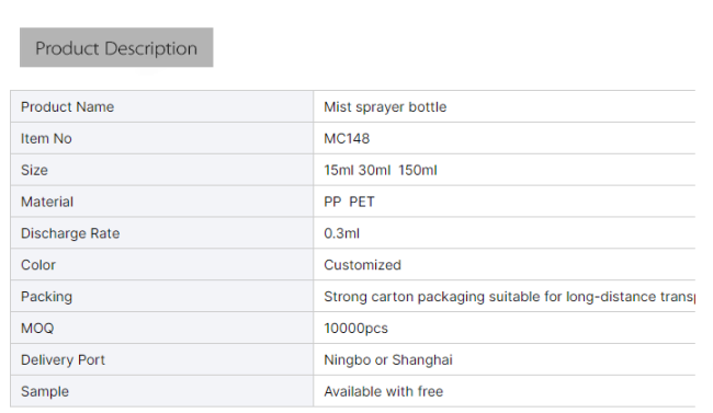 15ml 30ml 150ml PET PP Plastic Pump Bottle product image