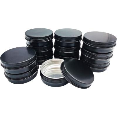 China Zwarte ronde vulbare cosmetische aluminium potten met schroefkap ((MC-803) Te koop