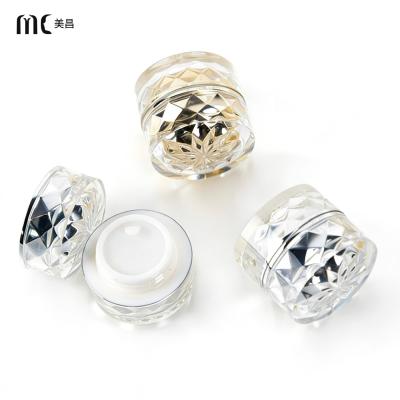 China 5g Diamond Cut Acrylic Jar with Threaded Sealing for Nail Gel Refill and Cosmetic Packaging for sale