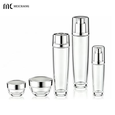 China 120ML 100ML 40ML 50G 30G Luxury High-Clear Leak-Proof Glass Skincare Packaging Set for Toner, Lotion, Serum & Cream | Custom OEM ODM Cosmetic Containers(MC-309) for sale