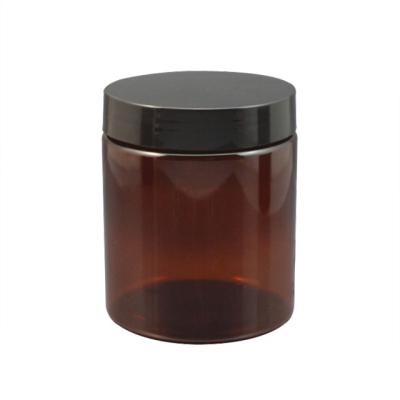 Cina barattoli di imballaggio di plastica 250g, Amber Screw Cap Plastic Containers in vendita