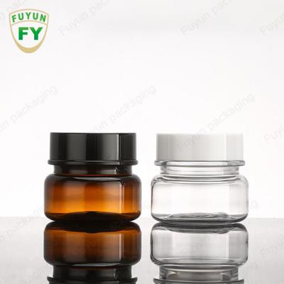 Cina Amber Plastic Acrylic Cosmetic Jar bianca di timbratura calda 50g in vendita