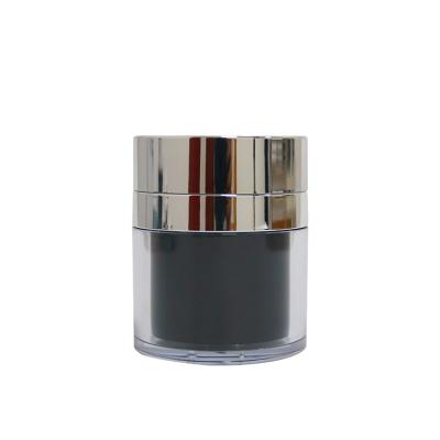 Cina barattolo senz'aria dell'emulsione della pompa dell'idratante nero bianco 50ml con l'imballaggio sotto vuoto cosmetico del cappuccio in vendita