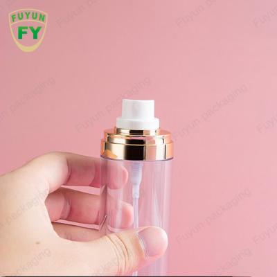 Cina Imballaggio cosmetico cilindrico vuoto della bottiglia 50ml dello spruzzo dell'ANIMALE DOMESTICO del cappuccio dell'oro in vendita