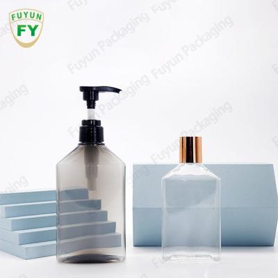 China Fuyun elegant 350 500ml slant shoulder green clear shampoo lotion pump bottle Te koop