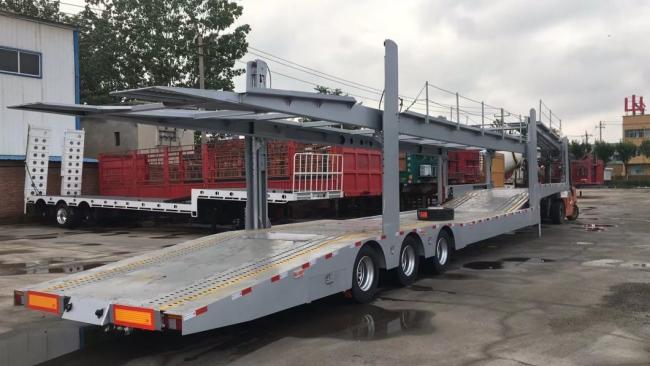 3 Axle Car Carrier Truck Trailer Vehicle Transport Double Deck Semi Trailer
