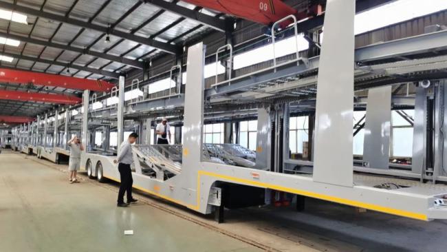 Chinese Low Price 2 Axle Truck Semi Trailer Car Carrier Transport Semi Truck Trailer
