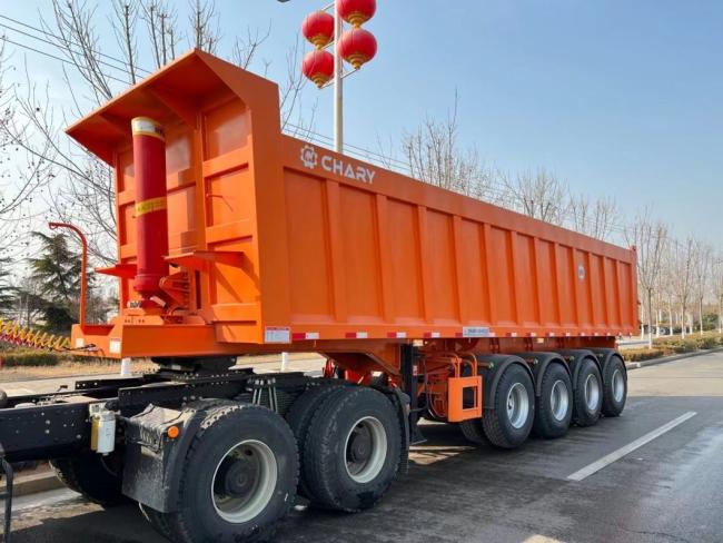 Extra Capacity Quad-Axle Dump Trailer Truck Trailer for Bulk Transport