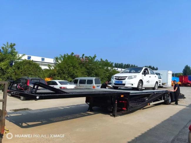 Good Quality New Single Axles 4 SUV Car Carrier Cylinder Lifting Vehicle Transport Semi Trailer