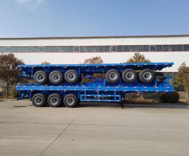 High Quality Tri-Axle Flatbed Trailer Container Truck Semi Trailer for Sale