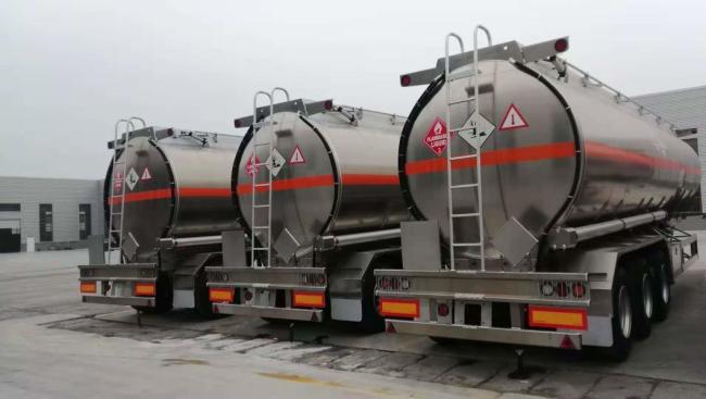 45000 50000 Liters Aluminium Alloy Fuel Tank Truck Trailer Oil Tanks Trailer