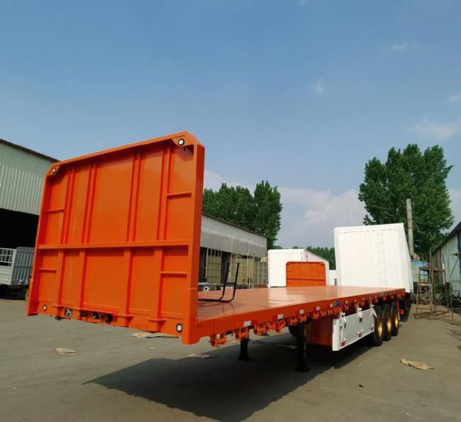 Container Semi Trailer, 3 Axle 40FT Flatbed Container Transport Trailer