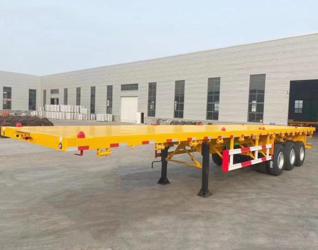 Container Semi Trailer, 3 Axle 40FT Flatbed Container Transport Trailer