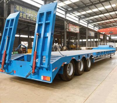 Cina 3 assi 80/100 tonnellate rimorchio idraulico staccabile a culetto di gallina con sospensione a aria in vendita