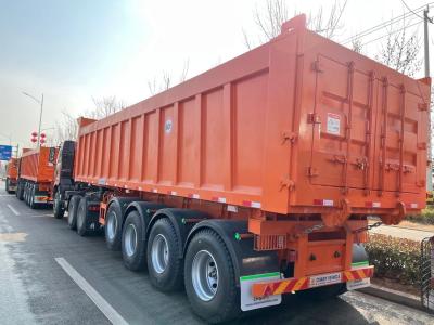 중국 추가 용량 4 축 덤프 트레일러 대량 운송 16 타이어 번호 판매용