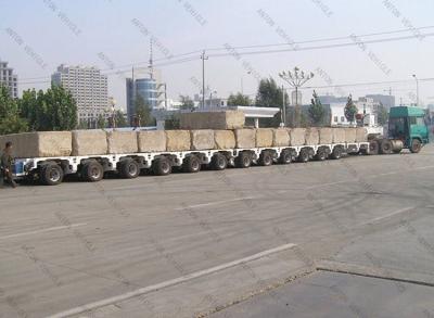 China 200-250tons Multi-Axis Lines Hydraulic Steering Modular Heavy Duty Equipment Trailer for sale
