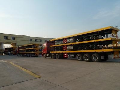 China Long Distance Hauling Tri-Axle Container Flatbed Semi-Trailers with 50T Load Capacity for sale