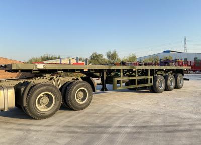 China Long Distance Hauling Tri-Axle Container Flatbed Semi-Trailers with 50T Load Capacity for sale
