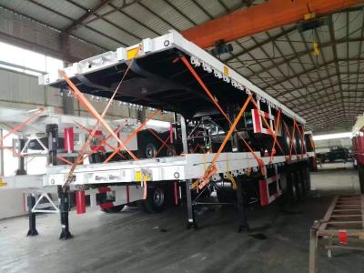 China Long Distance Hauling Tri-Axle Container Flatbed Semi-Trailers with 50T Load Capacity for sale