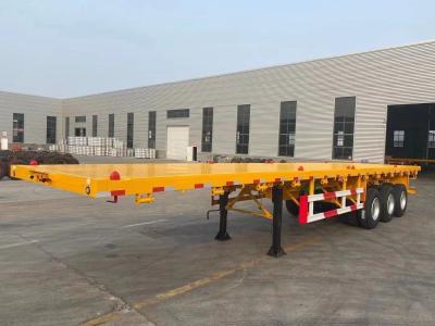 China Tri-axel container half vrachtwagen en platte trailer 50T Te koop