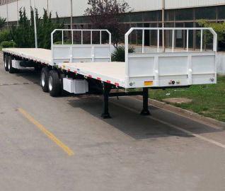 China Relay Valve Wabco Double Container Transport Interlink Flatbed Trailer for sale