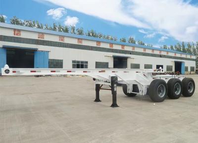 China Relay Valve Wabco Double Container Transport Interlink Flatbed Trailer for sale
