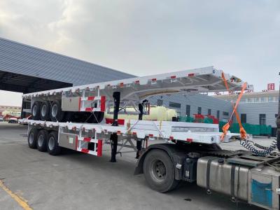 China 1840mm Tread 3 Axles Low Bed Container Trailer With Air Suspention And Jost Kingpin for sale