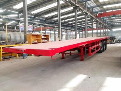 China 1840mm Tread 3 Axles Low Bed Container Trailer With Air Suspention And Jost Kingpin for sale