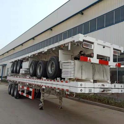 China 1840mm Tread 3 Axles Low Bed Container Trailer With Air Suspention And Jost Kingpin for sale