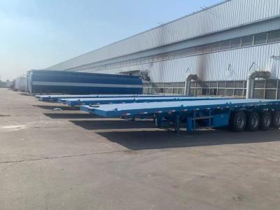China 4 Axle 20FT 40FT Container Flatbed Truck Trailers Not Self-dumping For Cargo Delivery for sale