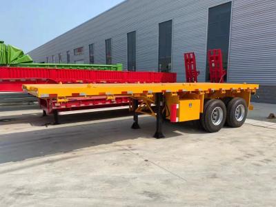China Lowboy 20FT/40FT Container Carrier/Transport Semi-Trailer With Leaf Spring Suspension for sale