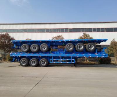 China Lowboy 20FT/40FT Container Carrier/Transport Semi-Trailer With Leaf Spring Suspension for sale