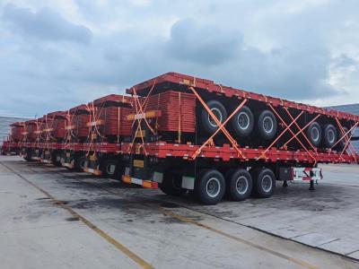 China Lowboy 20FT/40FT Container Carrier/Transport Semi-Trailer With Leaf Spring Suspension for sale