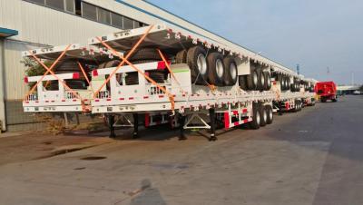 China 8t Grade 3 Axles 40FT Container Flatbed Semi Truck Trailer For Transporting Containers for sale