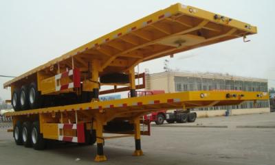 China Semi Trailer 3 Axles Container Transport Carrier Flatbed Semi Truck Trailer for sale