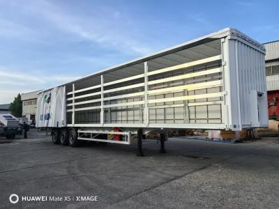 China 3 Achs Box Body Truck Truck Trucking Cargo Semi curtain Side Trailer voor flexibel laden Te koop