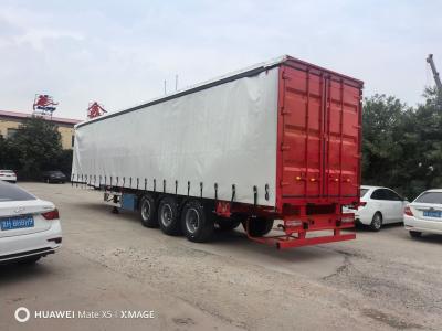 Cina 50 t di curtain side open light van cargo semi-trailer battistrada 1840 mm in vendita