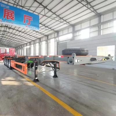 China Heavy Mechanical Suspension 2 Axles 20FT/40FT Container Chassis Skeleton Semi Trailer for sale