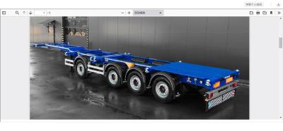 Cina Contenitore di scheletro di acciaio Chassis semirimorchio con sospensione a bogie 1310mm Base delle ruote in vendita